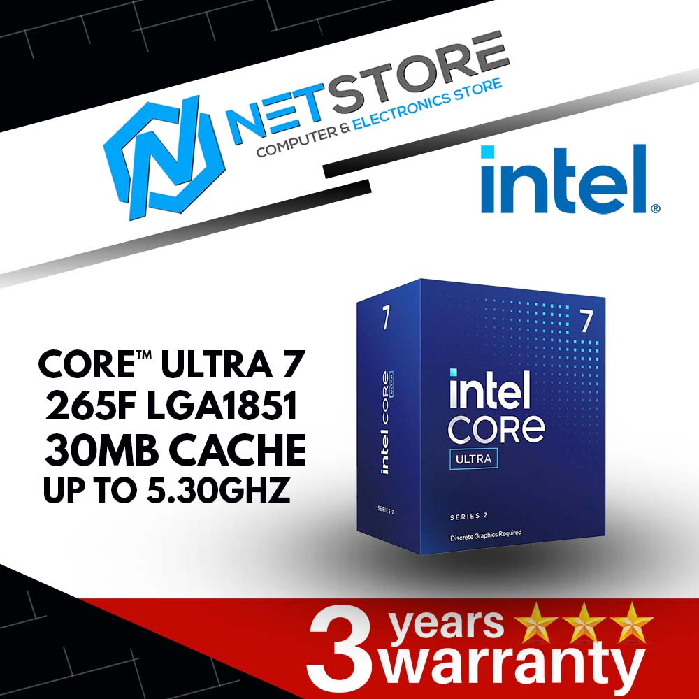 INTEL® CORE™ ULTRA 7 265F LGA1851 UP TO 5.30GHZ 20C / 20T 30MB CACHE ...