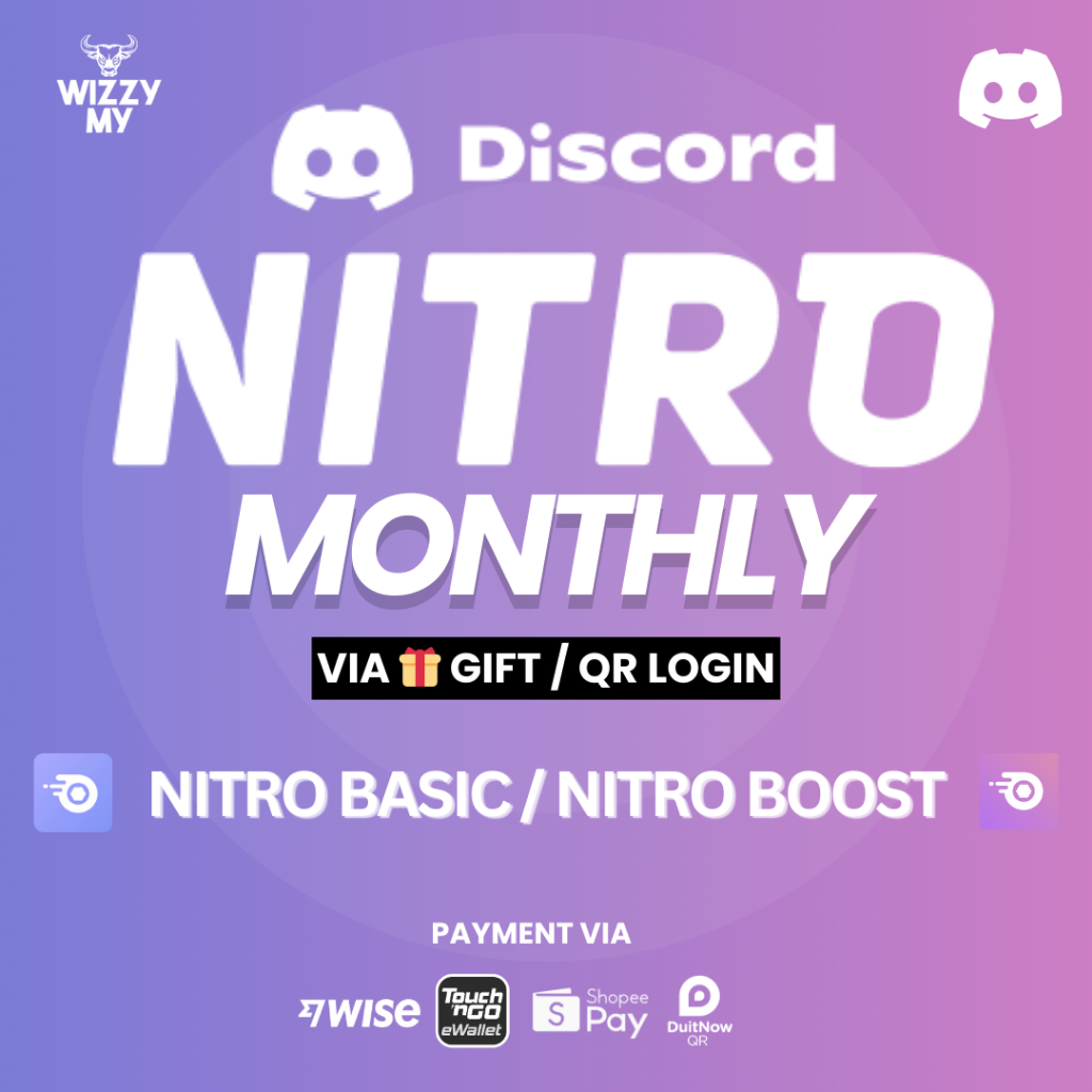 [CHEAPEST] Discord Nitro Gift + 2 Server Boost | Shopee Malaysia