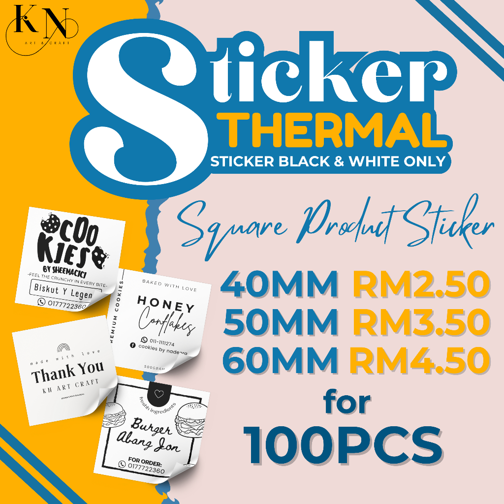 [STICKER MURAH 100PCS] STICKER PRODUCT STICKER VENDOR STICKER WEDDING ...