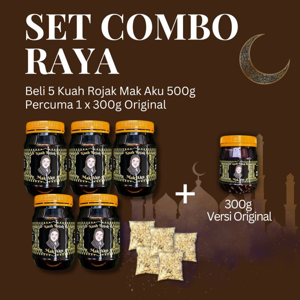 (Set Combo Raya) Beli 5 Kuah Rojak Mak Aku 500g + Percuma 300g Original ...