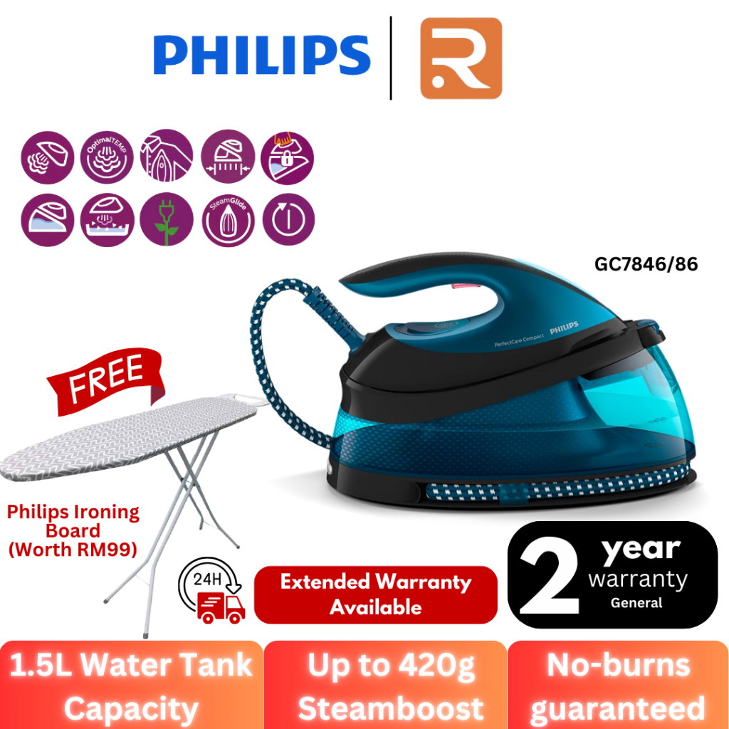 PHILIPS Steam Generator Iron (2400W) GC7846/86+MY70STEAMIRBOARDV2 ...