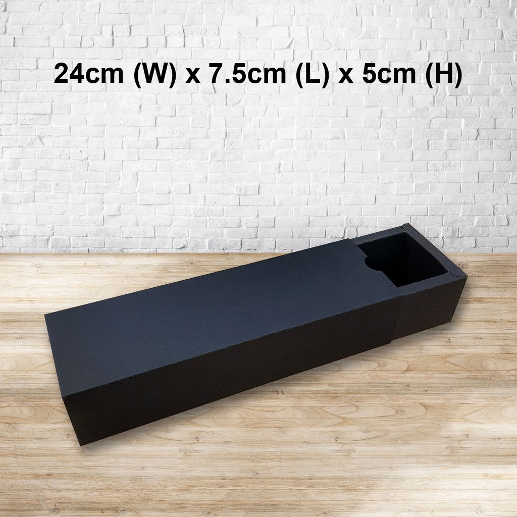 24x7.5x5 Longish Black Box (M)| Black Kraft Box | Slide in Black Box ...