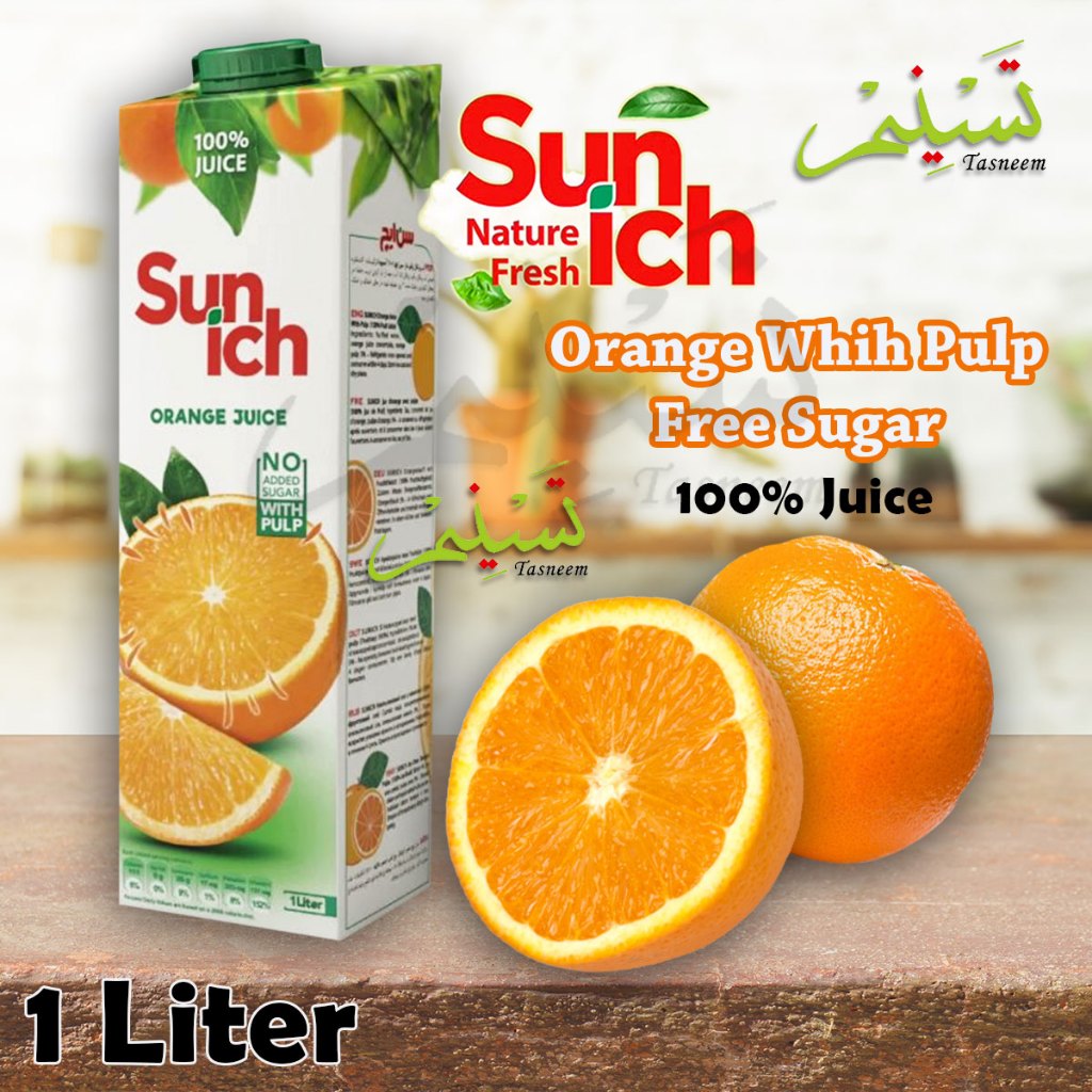 Sunich Jus | Juice | 1 Liter | Orange With Pulp Free Sugar | Oren ...