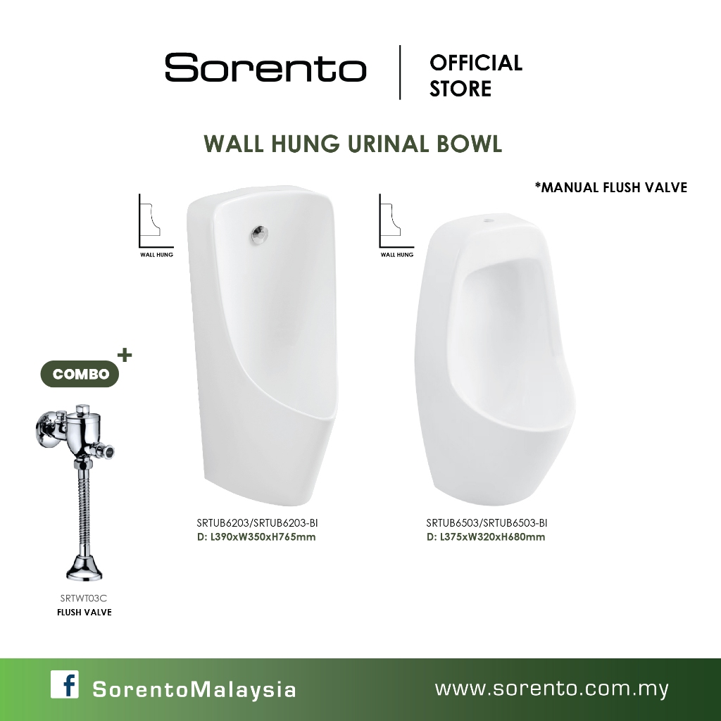 [SORENTO WALL HUNG URINAL BOWL SET] SRTWB6503 top inlet model wall hung ...