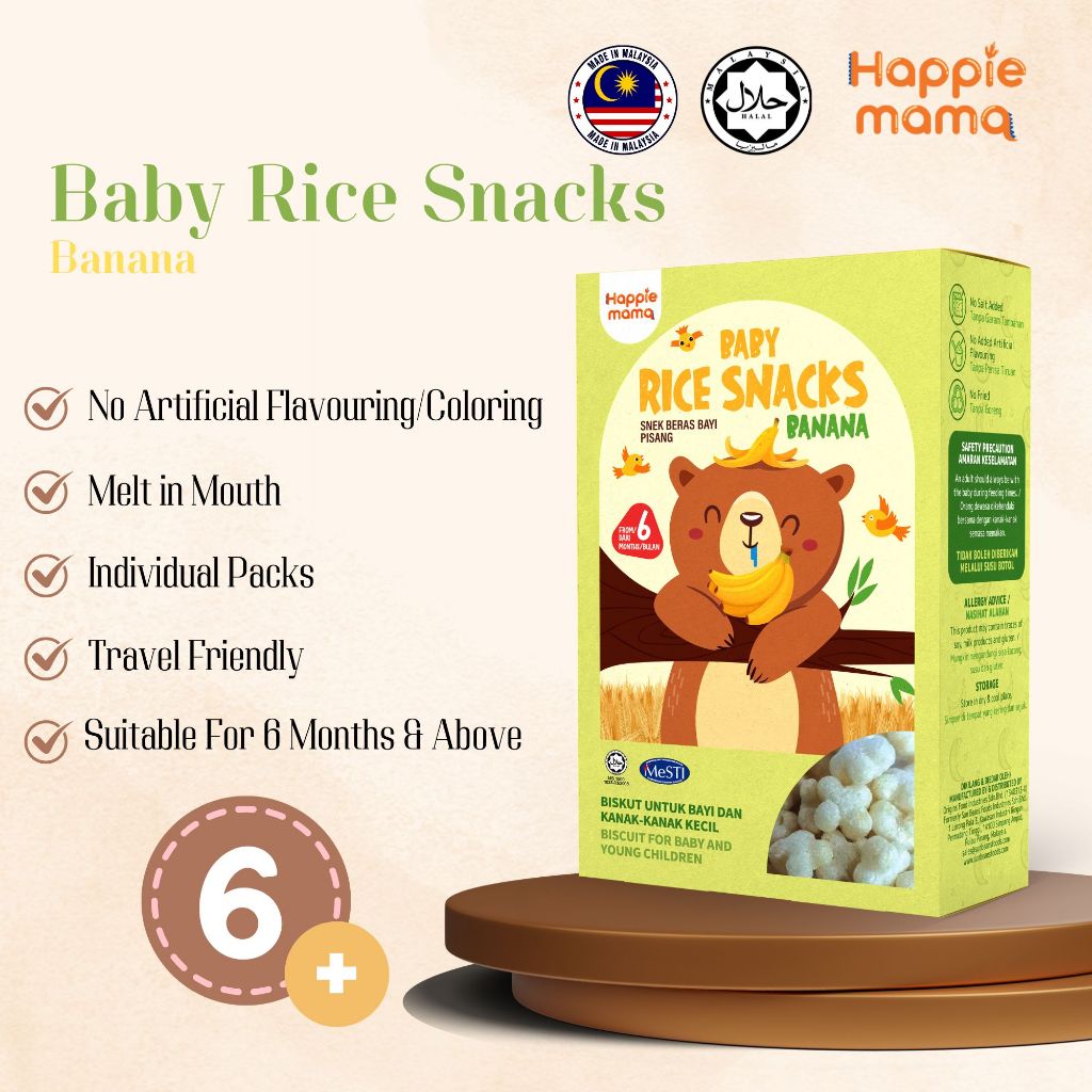Biskut Baby Happiemama Makanan Baby Snack Rice Puff For 6 Months ...