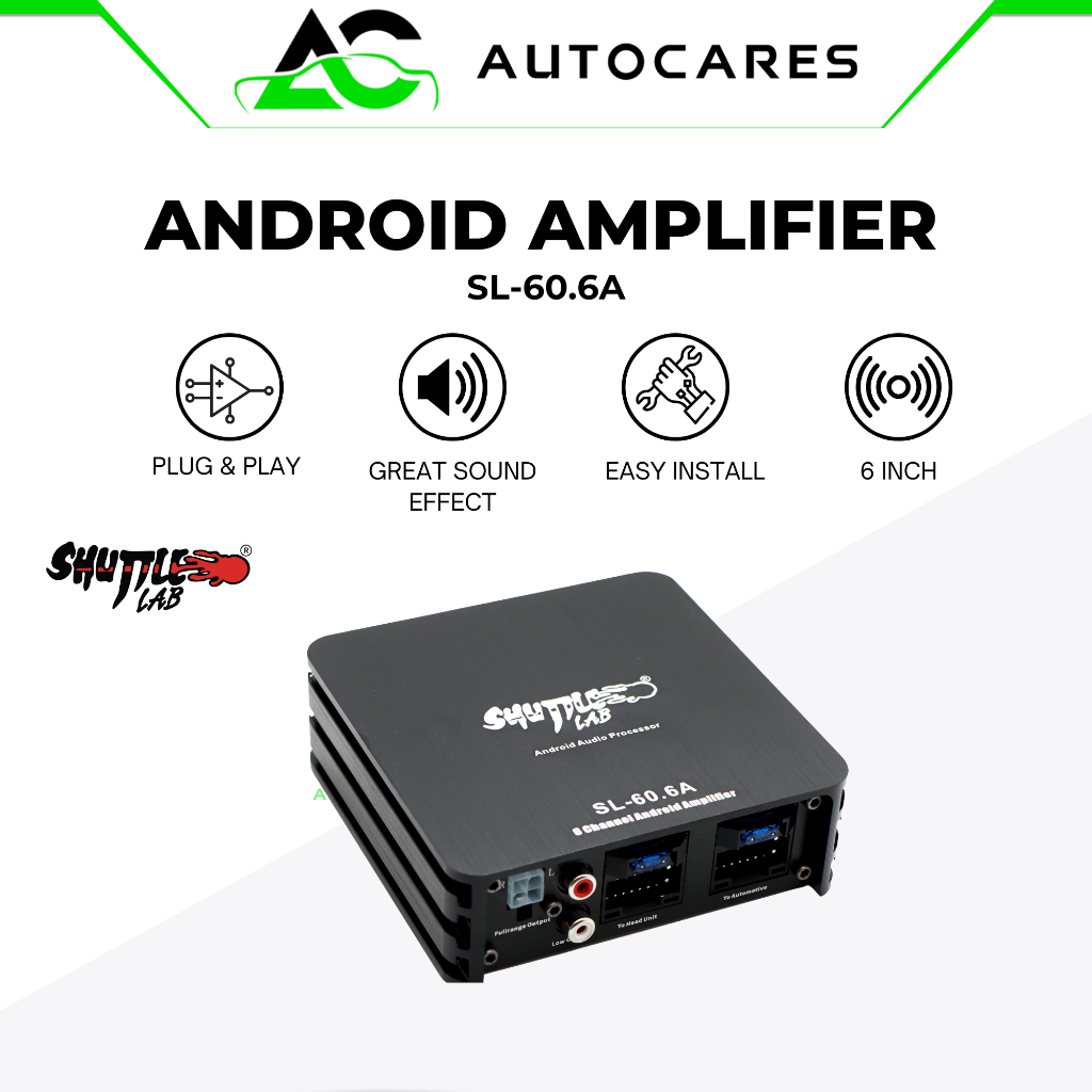 SHUTTLE LAB SL-60.6A DSP Plug & Play Android Amplifier 6CH Subwoofer ...