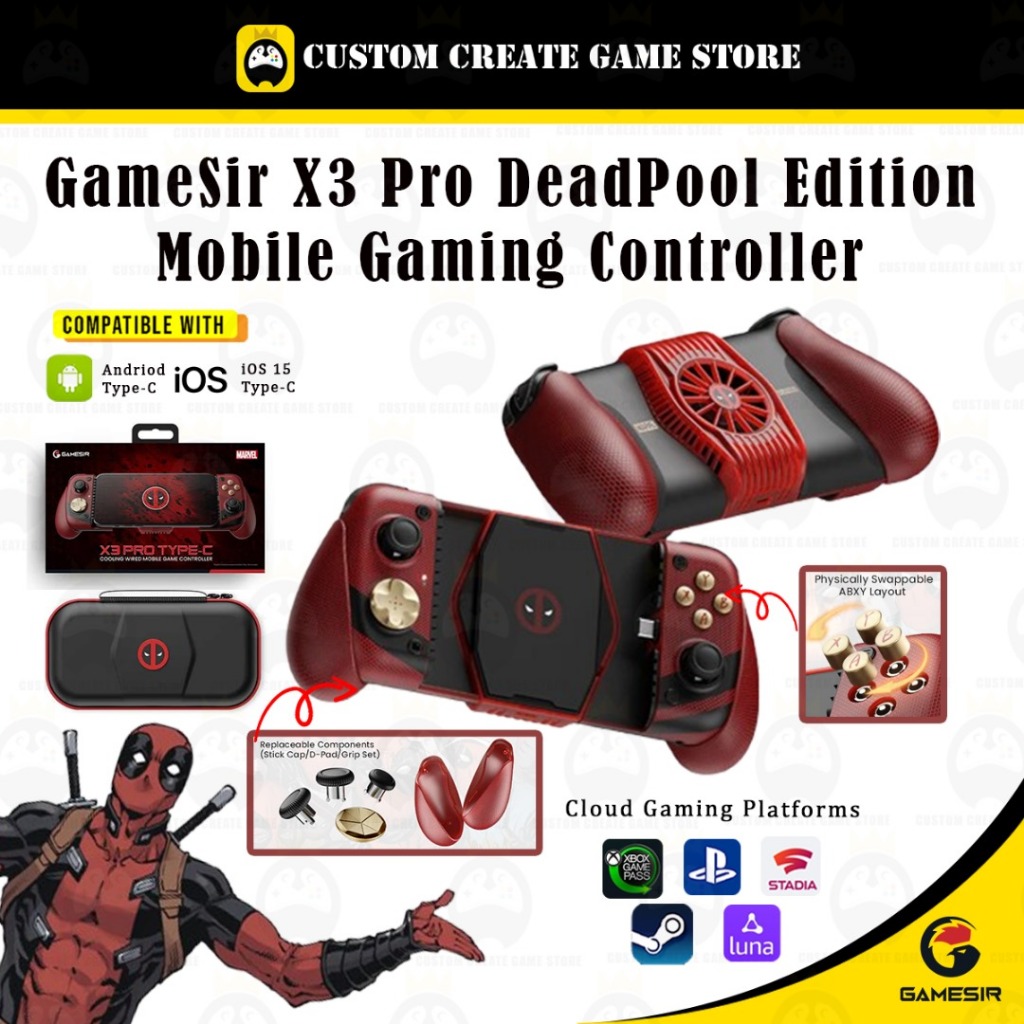 GameSir X3 Pro DeadPool Edition Mobile Gaming Controller Android IOS ...