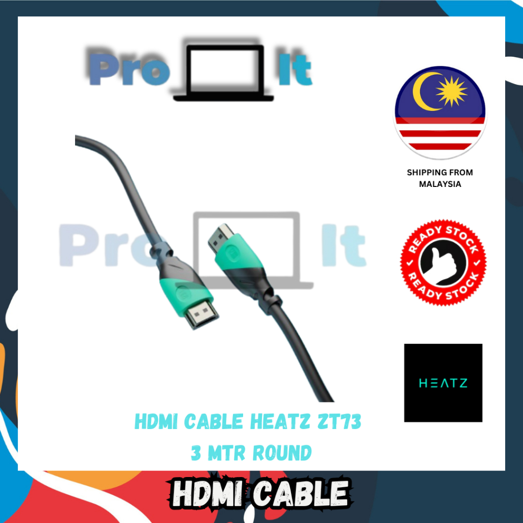 (PROIT) HDMI Cable Heatz Zt73 3 Mtr Round | Shopee Malaysia