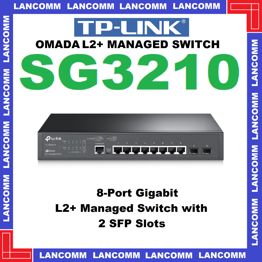 TP-LINK SG3210 Omada Cloud-Base 8-Port Gigabit L2+ Managed Switch with ...