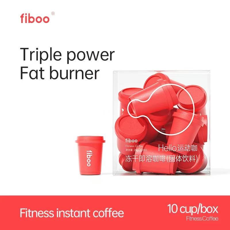 FIBOO Fitness Black Coffee Weight Loss Fat Burning Diet No Sugar Freeze-dried Powder Americano ...