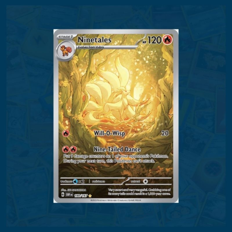 Ninetales (199/197) Illustration Rare | Obsidian Flames | Pokemon TCG Card | Shopee Malaysia