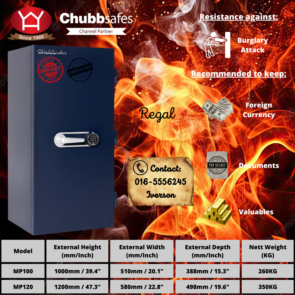 Chubb Chubbsafes Regal M-110 Premium Electronic Safe (260KG) Safebox Safety Box Security Safe ...