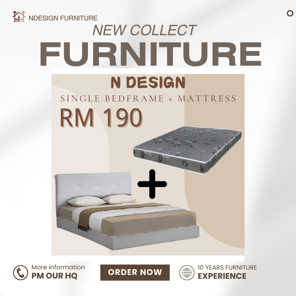 [N Design] Katil + Tilam / Bedframe with Mattress (SINGLE / SUPER ...