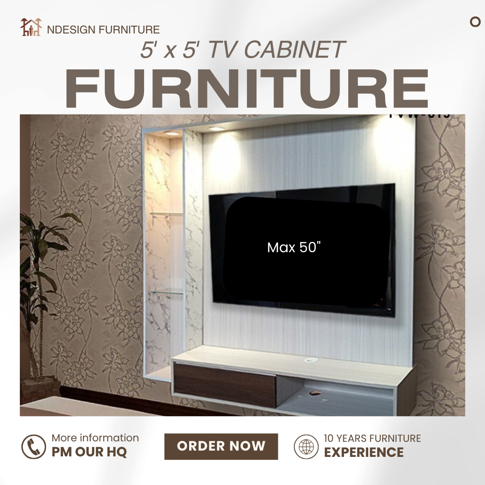 [N Design] 5 KAKI TV KABINET / 5X5 ft Modern TV Cabinet / Wall Mounted ...