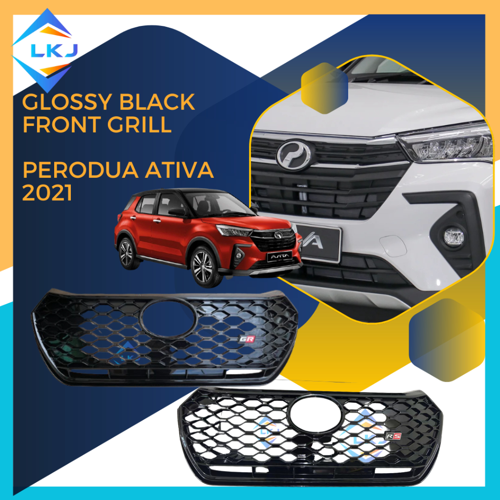 Perodua Ativa 2021 Front Grill Glossy Black (Mini Cooper Style) RS/GR ...