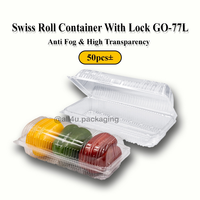 Swill Roll GO-77L OPS Clear Clamshell Container With Lock 50pcs Bekas ...