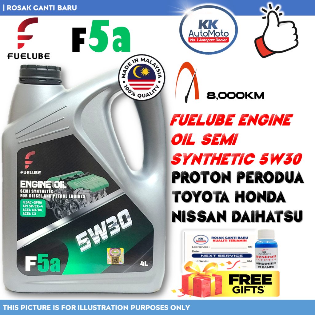 Fuelube F5a Malaysia Engine Oil engine oil 5w30 Semi Synthetic Proton ...