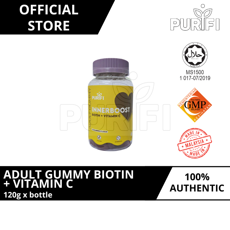 PURIFI Adult Gummy Biotin + Vitamin C 120g | hair | skin | immune ...