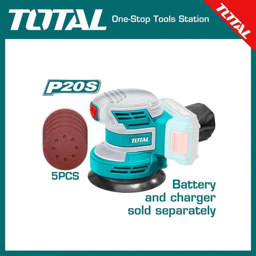 TOTAL Cordless random orbit sander 20V TROSLI2001 | Shopee Malaysia