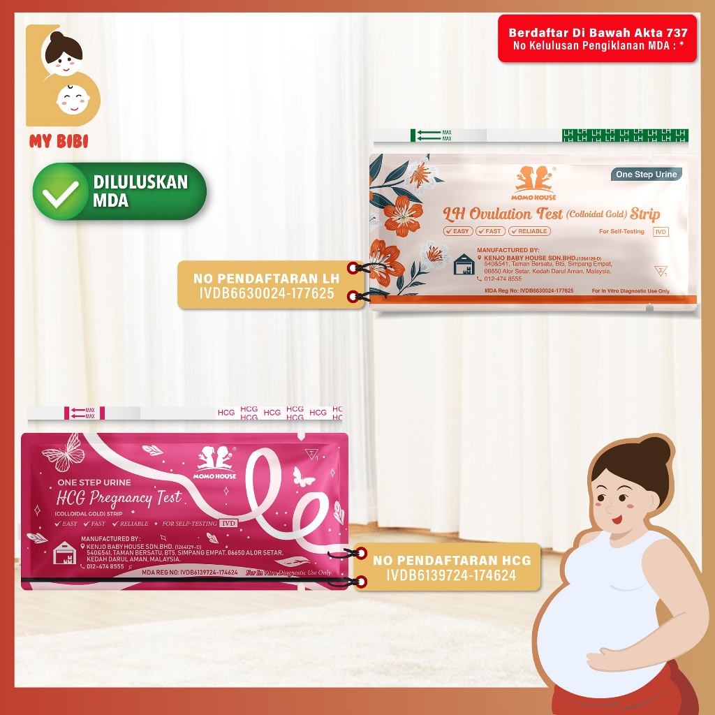 (MDA Approved) HCG Pregnancy test kit urine pregnant test strip tespek ...