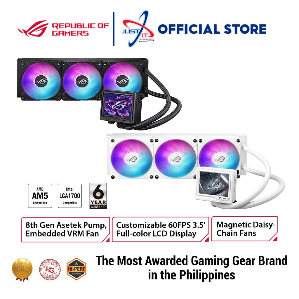 ASUS Rog Ryujin III 360 ARGB Extreme CPU Liquid Cooler - BLACK / WHITE ...