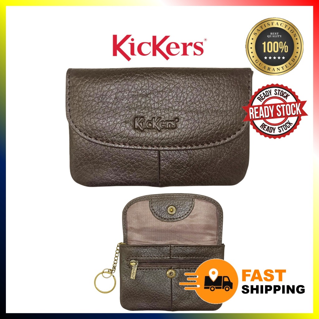 KICKERS ORIGINAL GENUINE LEATHER COIN PURSE WALLET MEN WOMEN DOMPET BEG ...