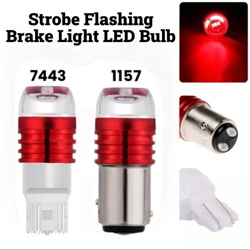1pcs Strobe Flashing Car Brake Light Led Bulb 1157 7443 Auto Tail Brake ...