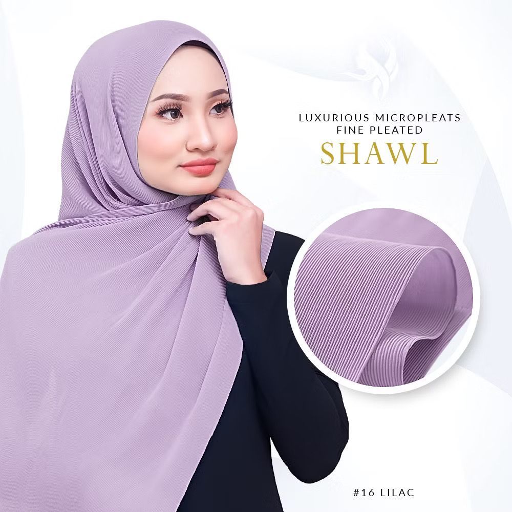 Shawl Premium Fine Pleated Shawl luxurious micro pleats READY STOCK ...