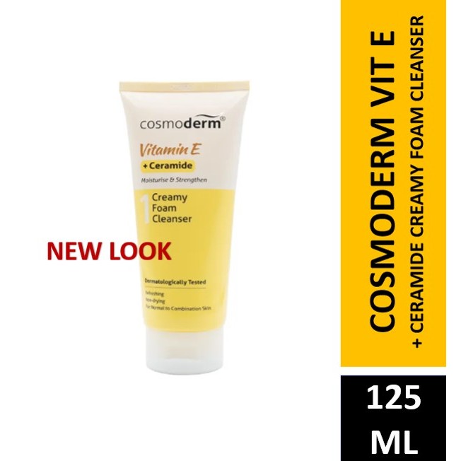 COSMODERM VITAMIN E +CERAMIDE CREAMY FOAM CLEANSER 125ML | Shopee Malaysia