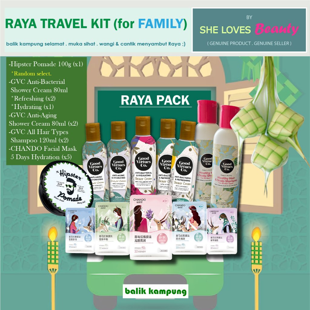 RAYA Travel Kit [ For FAMILY ] Chando Hydration Facial Mask | Hipster ...