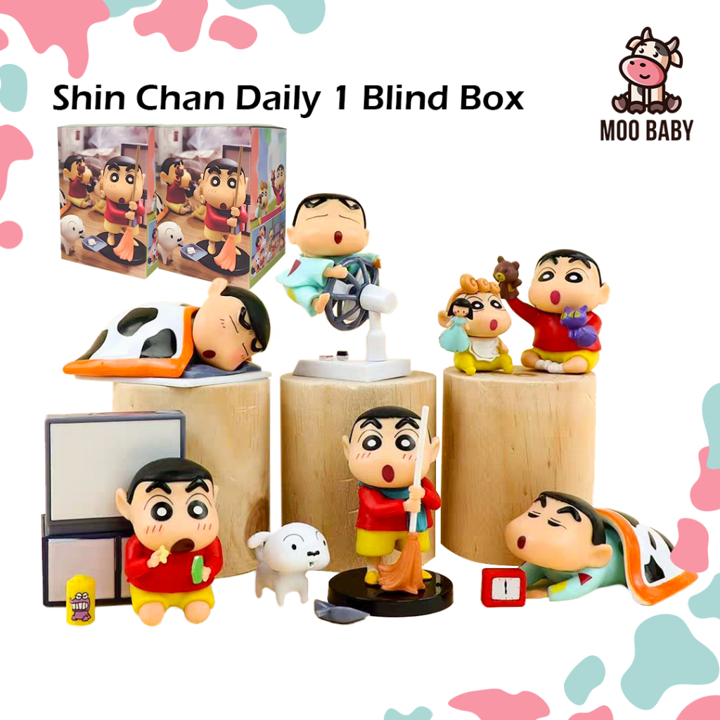 🐮Moo Baby Mainan Kotak Misteri Sinchan Shin Chan Blind Box Daily S1 ...