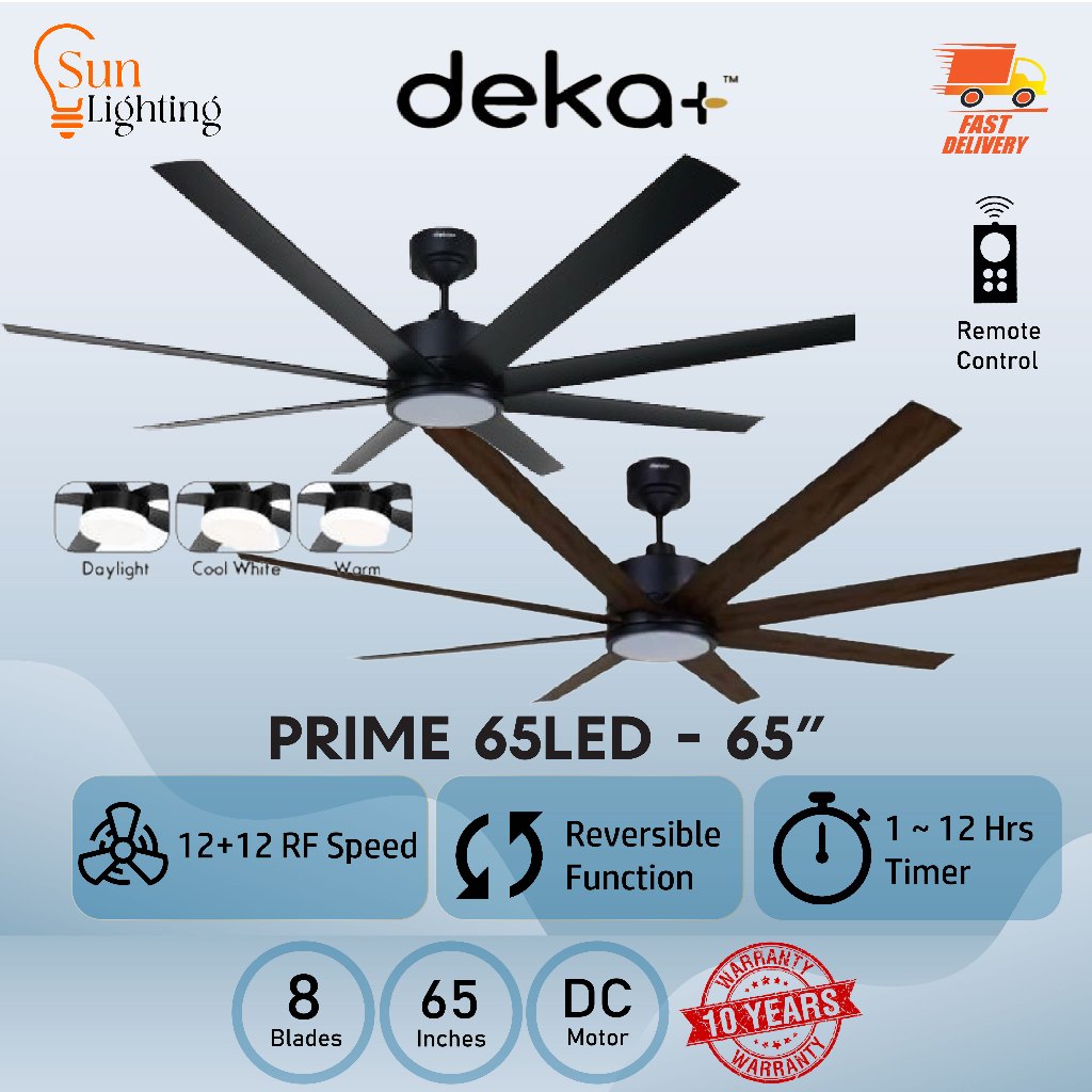 SIRIM DEKA PLUS PRIME 65LED 65" 24 SPEED 8 BLADE DC MOTOR CEILING FAN ...