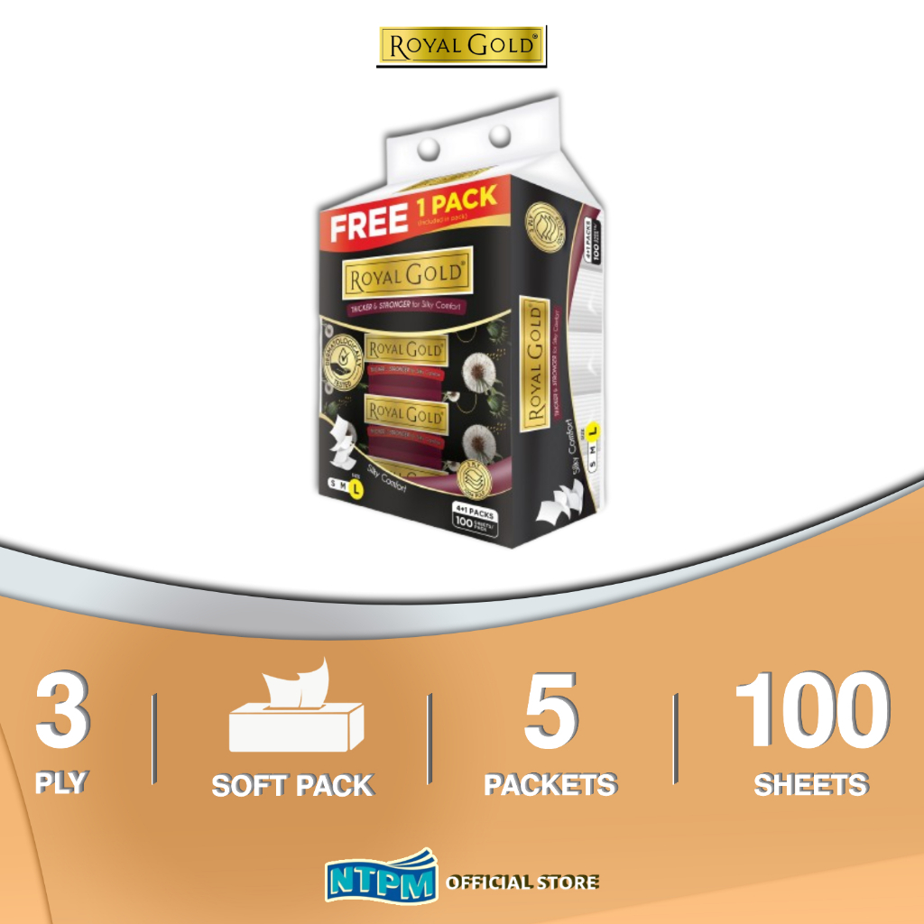 Royal Gold Luxurious (White) Soft Pack 3 PLY (100's x 4 + 1 Packs ...