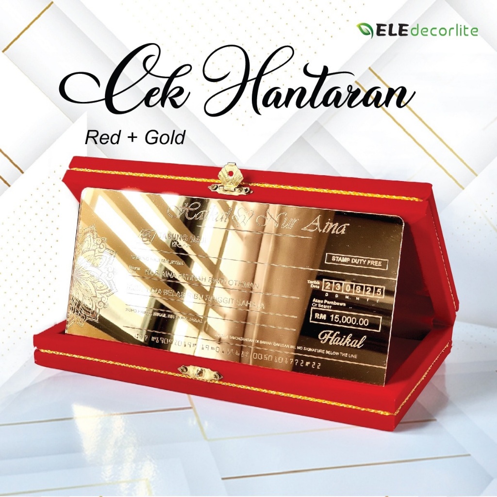 CEK HANTARAN MANDELA + BOX BALDU/CEK+TAPAK/REPLIKA CEK/CHEQUE/MOCKUP ...