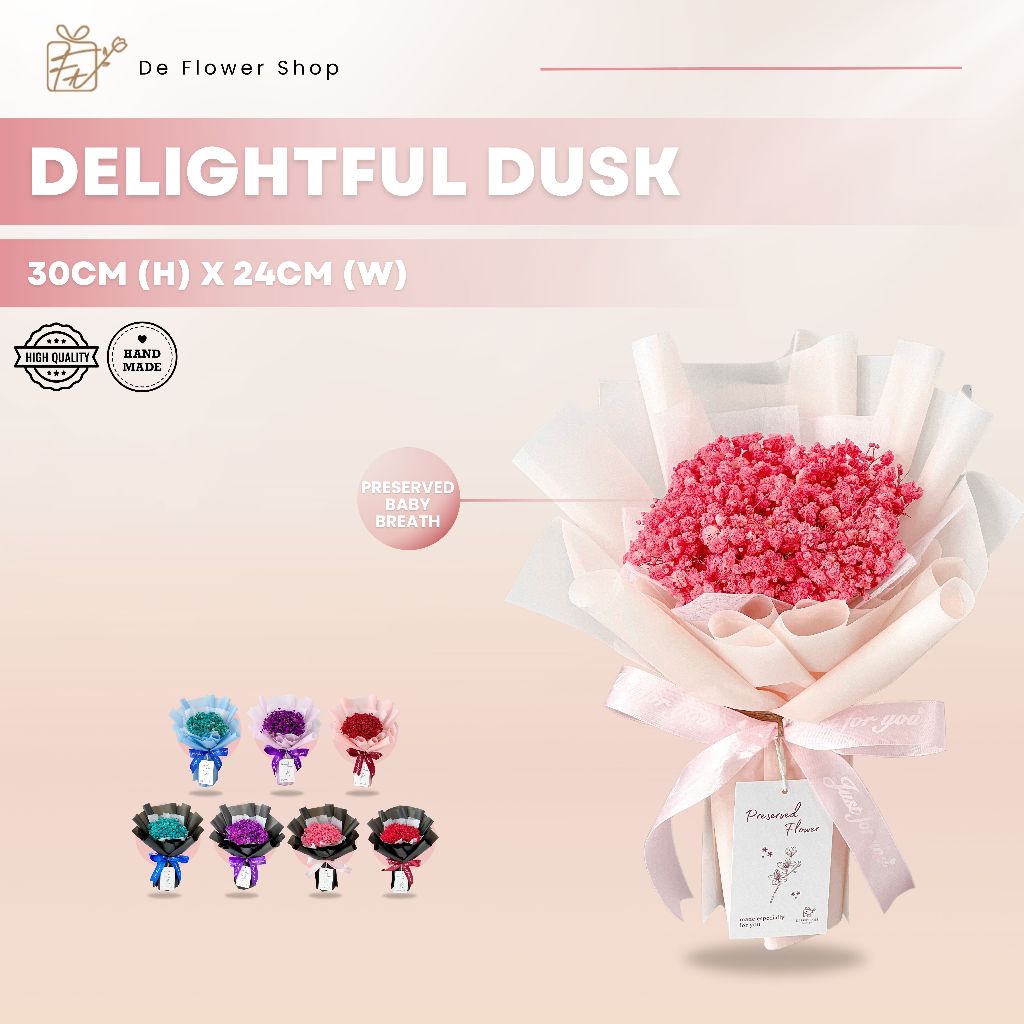 Baby Breath Flower Bouquet Delightful Dusk Valentine Birthday ...
