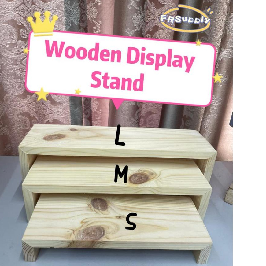U-Shape Kayu Display Stand/Wooden Stacking Display Stands/Ladder Rack/3 ...