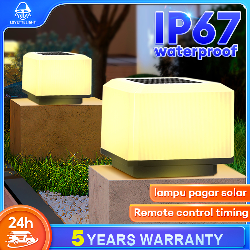 【Raya lampu】Solar Gate Light Waterproof Lampu Pagar Solar Light Outdoor ...