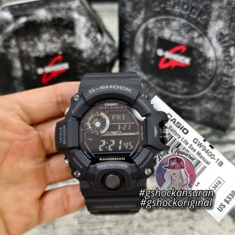 100% ORIGINAL CASIO G-SHOCK GW 9400 1BCR MASTER OF G SERIES RANGEMAN BLACKOUT | Shopee Malaysia