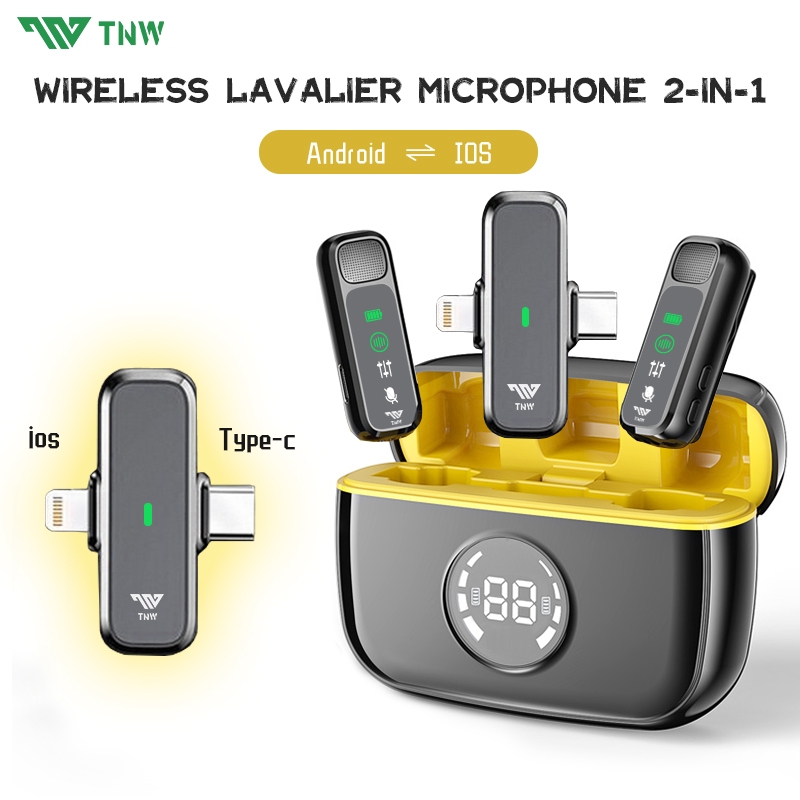 TNW A13 2in1 Wireless Lavalier Microphone With Noise-Cancelling for ...