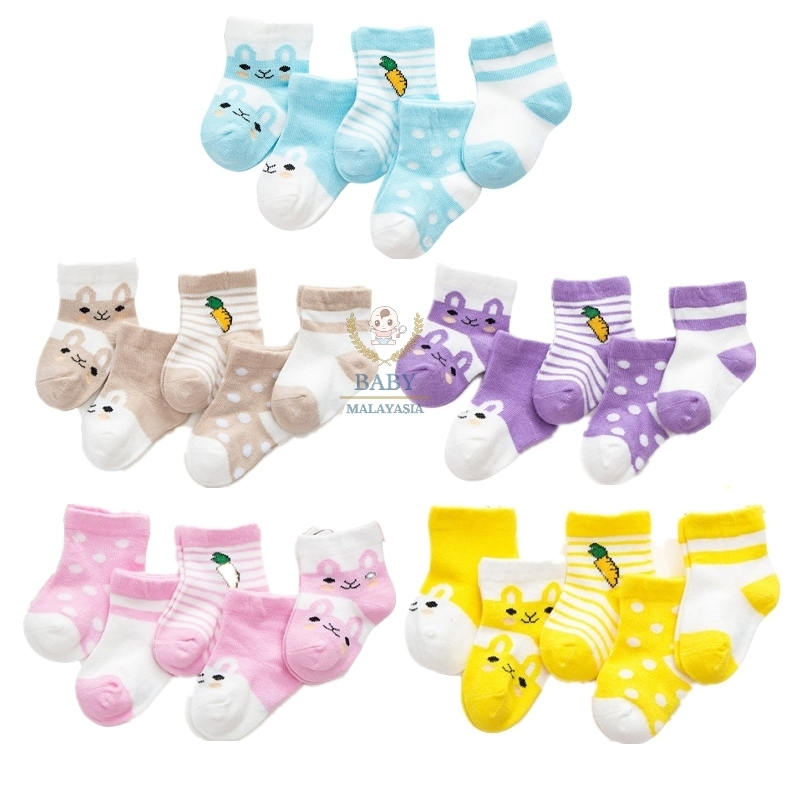 5pair/set Newbron Cute Cotton Socks stokin baby stokin newborn | Shopee ...