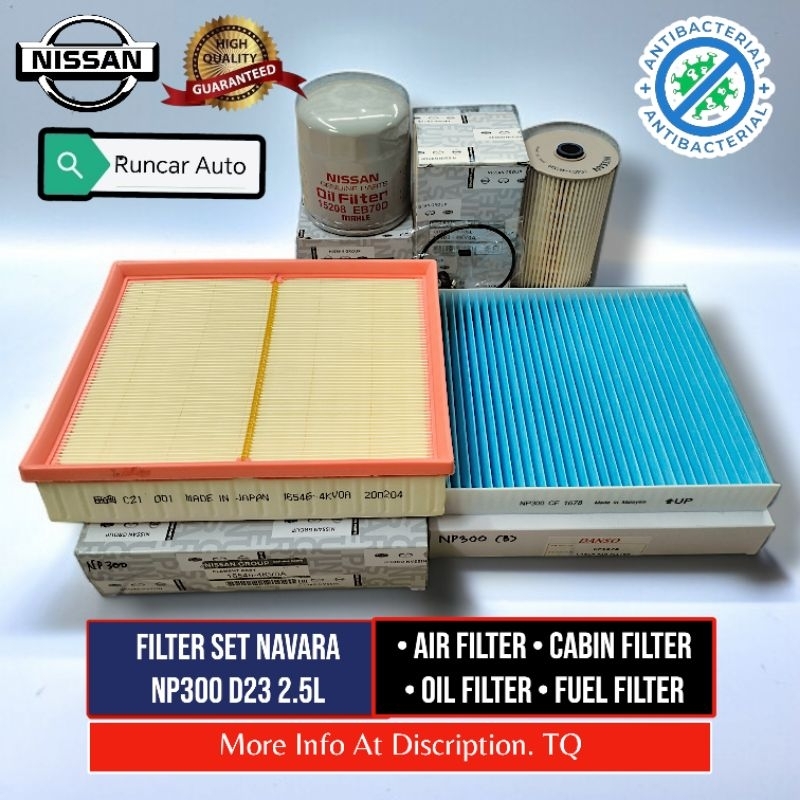 Nissan Filter SET - NAVARA NP300 D23 2.5L PRO-X 2014 - 2024 Engine Air ...