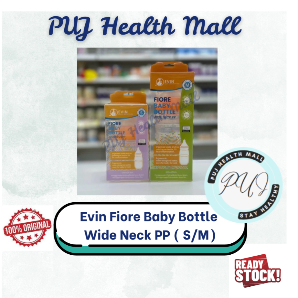 Evin Fiore Baby Bottle Wide Neck PP ( S/M) | Shopee Malaysia