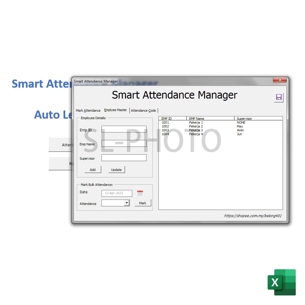 Auto Employee Smart Attendance Manager & Leave Tracker | Shopee Malaysia