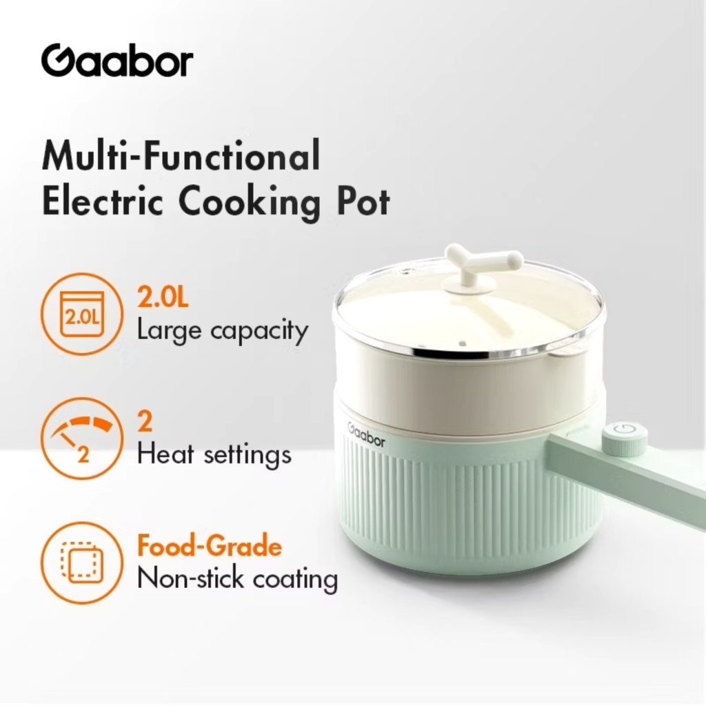 Gaabor Electric Cooker 2L Multifunctional Electric Skillet Hot Pot Non ...