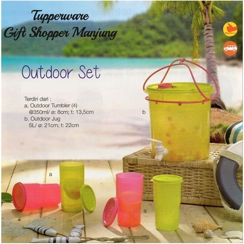 Tupperware Outdoor Set, Outdoor Cooler and Water Dispenser | Shopee ...