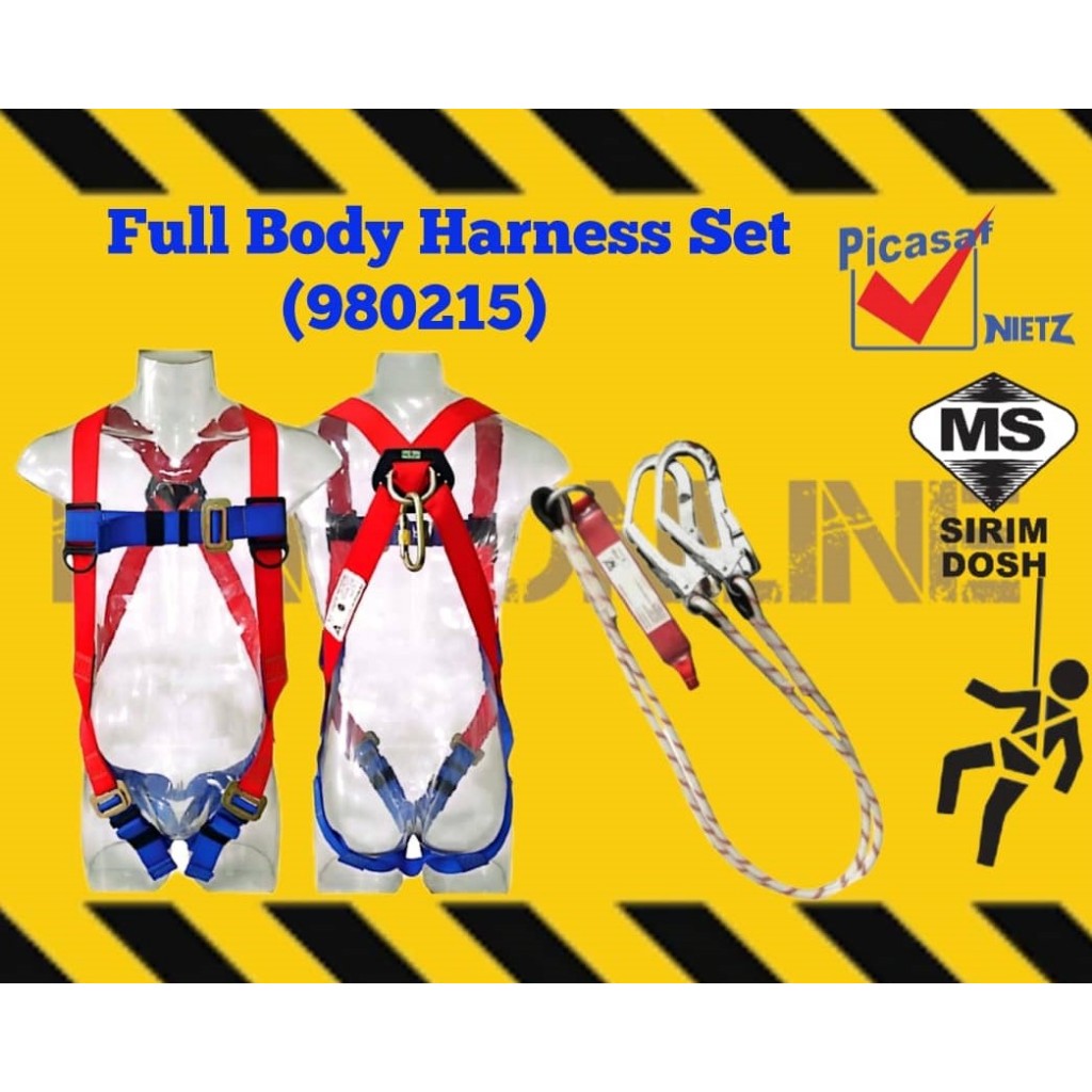 Picasaf Full Body Safety Harness with [ Double Lanyard ]SIRIM & DOSH Malaysia (980215) | Shopee ...