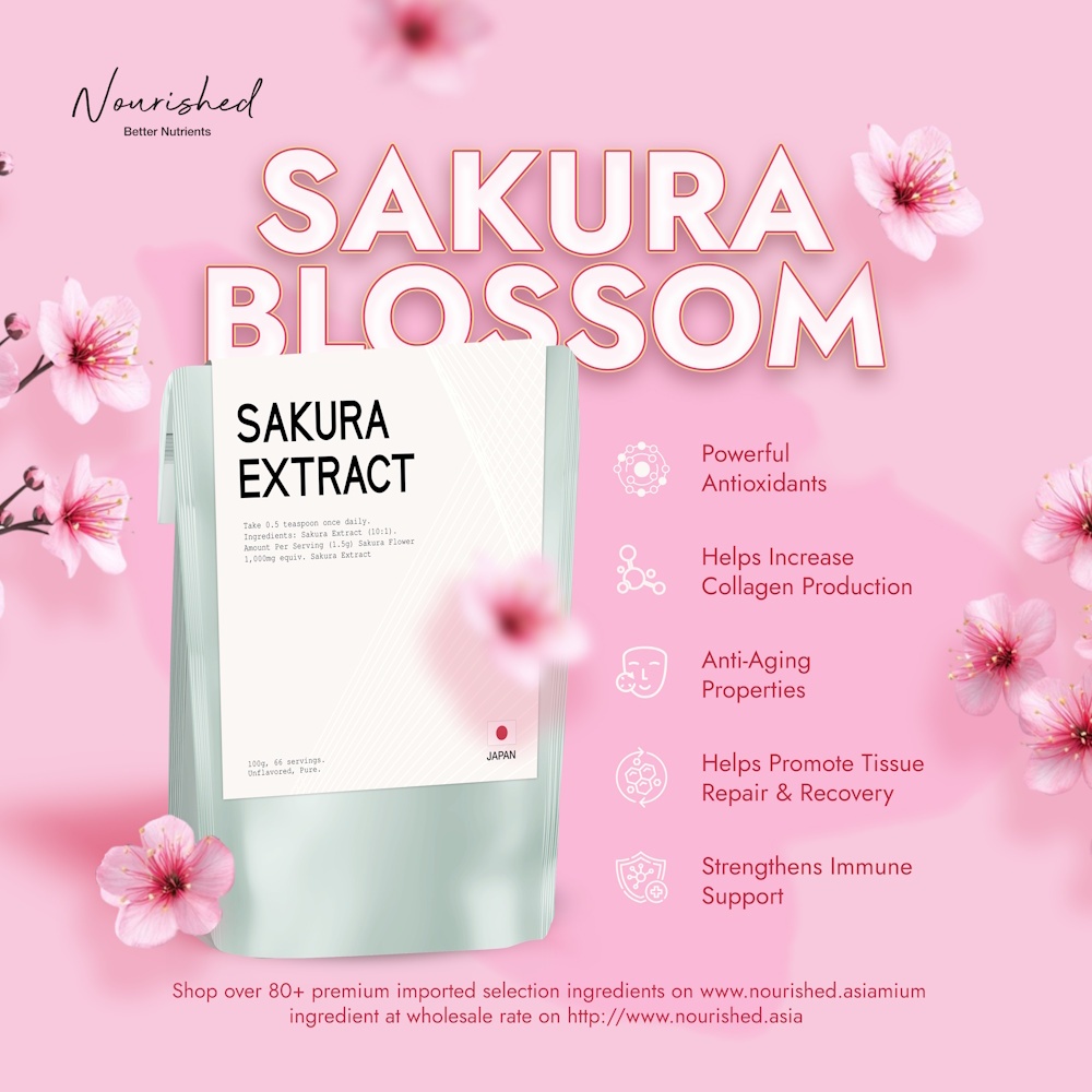 Nourished Sakura Extract 1,000mg 66 Servings 100g (Japan) | Shopee Malaysia
