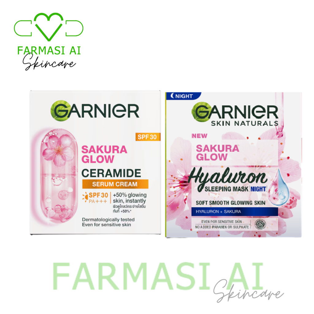 Garnier Sakura Glow (Serum Cream SPF 30 PA +++/Night Cream) 50ml ...