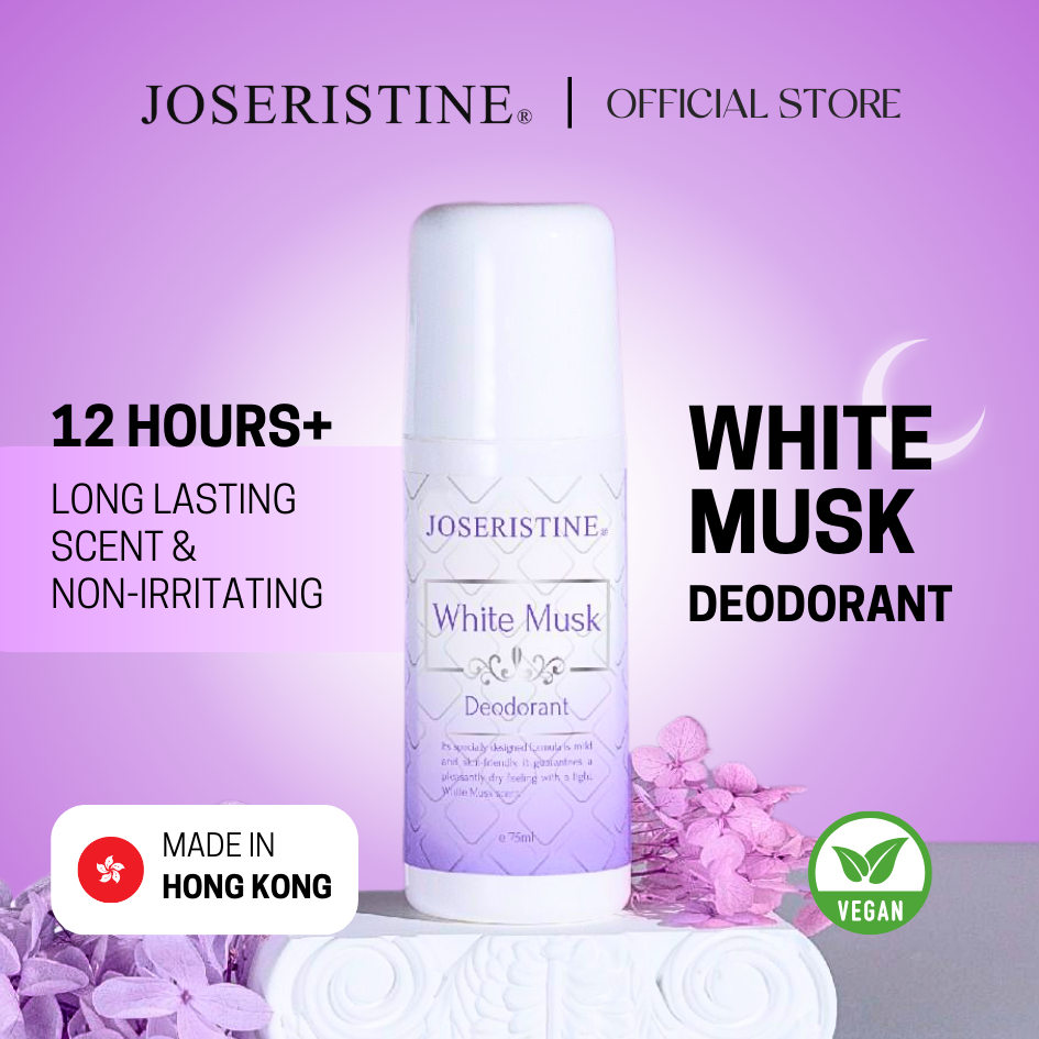 JOSERISTINE White Musk Roll On Deodorant 75ml/Vegan/Long-lasting Scent ...