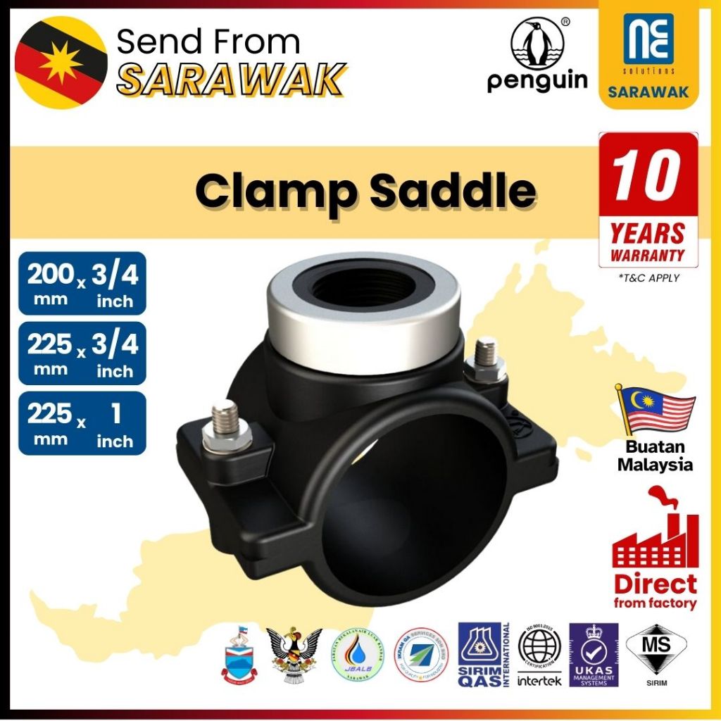 200mm - 225mm HDPE Compression Poly Pipe Fitting Poly Pipe Clamp Saddle ...